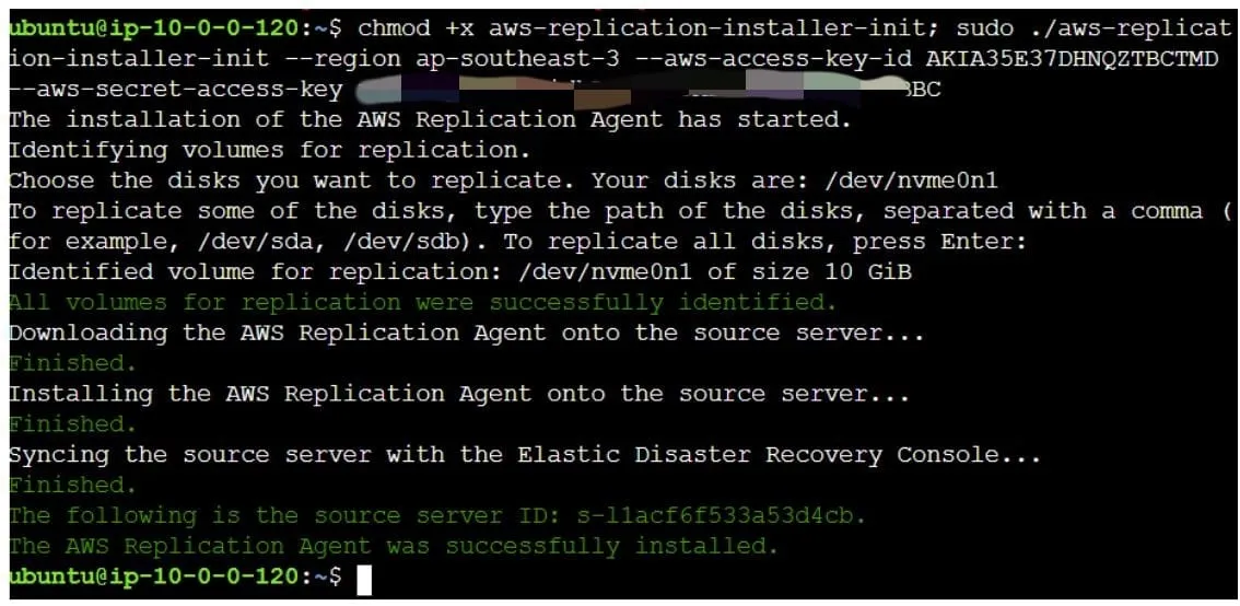 Install Replication Agent in Linux for AWS Elastic Disaster Recovery - Rafif